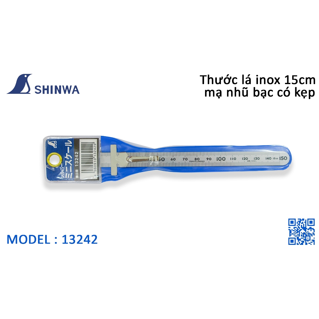 Thước lá inox nhũ bạc có kẹp Shinwa Nhật Bản 13242 | Shopee Việt Nam