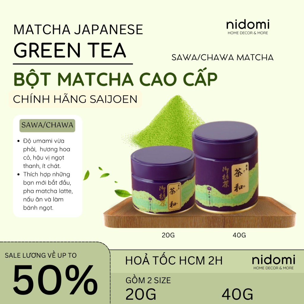 |nidomi| Chawa Saijoen - Bột matcha Nhật cao cấp Saijoen Chawa/Sawa 20g ...