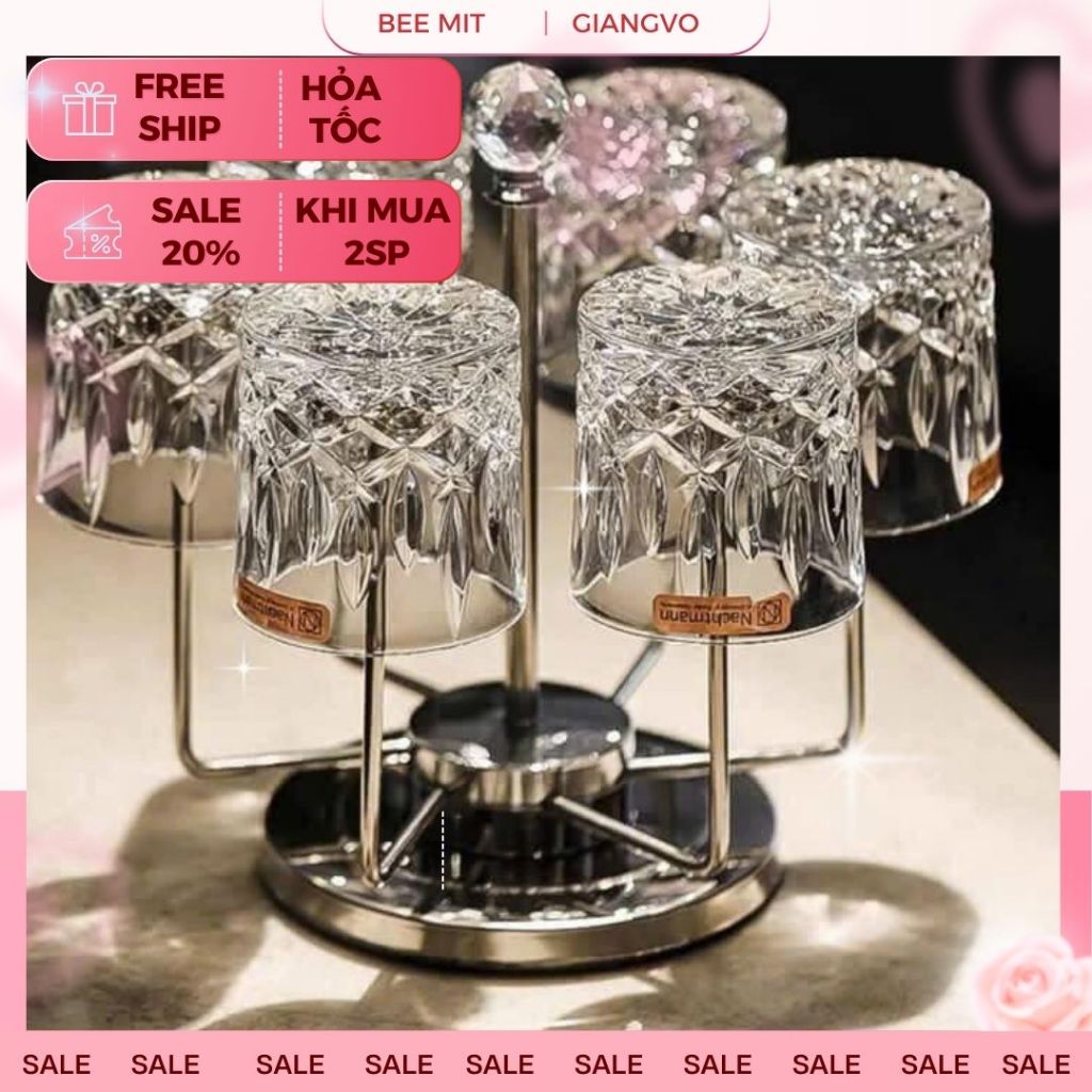 Giá Úp Cốc, Ly, Thép Không Gỉ Inox 304 Cromagan Bền Đẹp, Đế Xoay Tròn ...