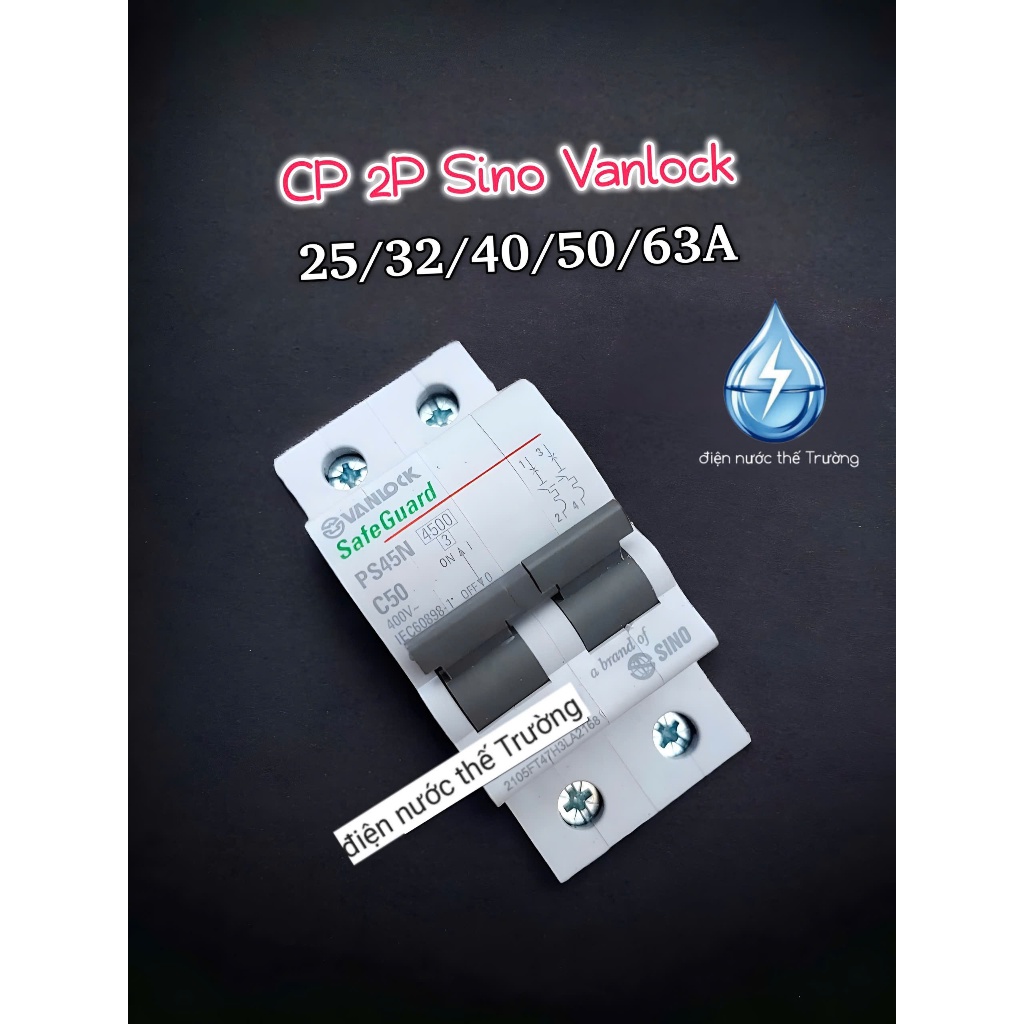 Cầu dao tự động MCB - CB 2P, Sino Vanlock - 20A, 25A, 32A, 40A, 50A, 63A - Aptomat | Shopee Việt Nam