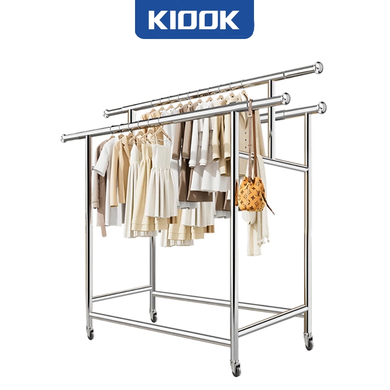 KIOOK Giàn Phơi Quần áo Inox, Giá phơi quần áo Chịu gió Sào treo quần ...