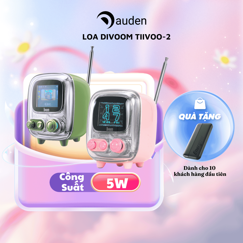 Loa Bluetooth Divoom Tiivoo-2 màn hình LED 256 Full RG, thiết kế nhỏ gọn - Hàng chính hãng ...
