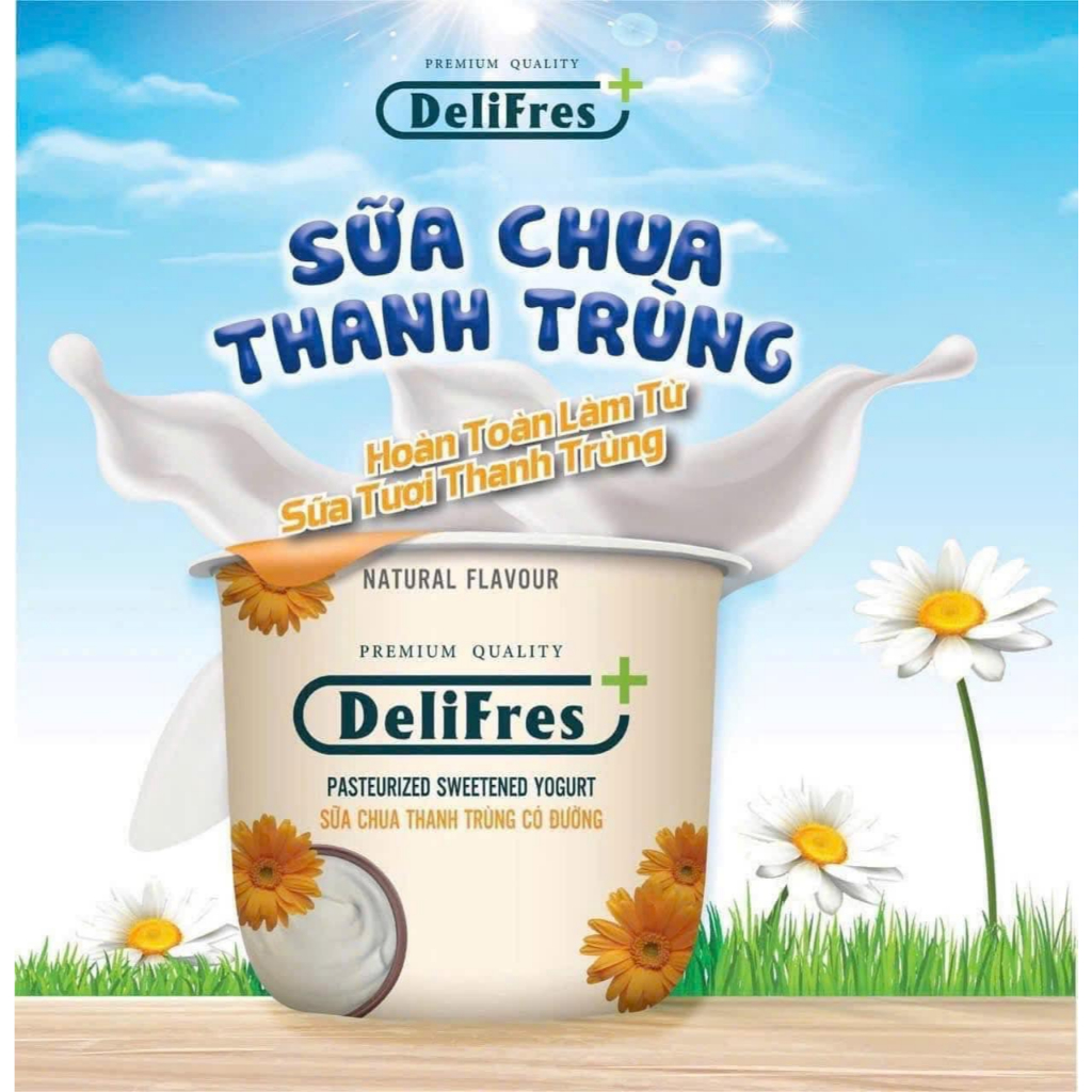 Sữa chua thanh trùng DELIFRES tươi ngon, bổ dưỡng + nha dam. | Shopee ...