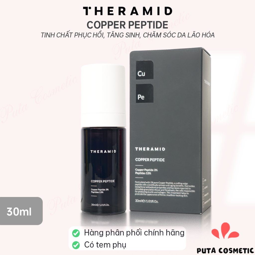 Theramid Copper Peptide 30ml – Tinh chất phục hồi, tăng sinh, chăm sóc ...