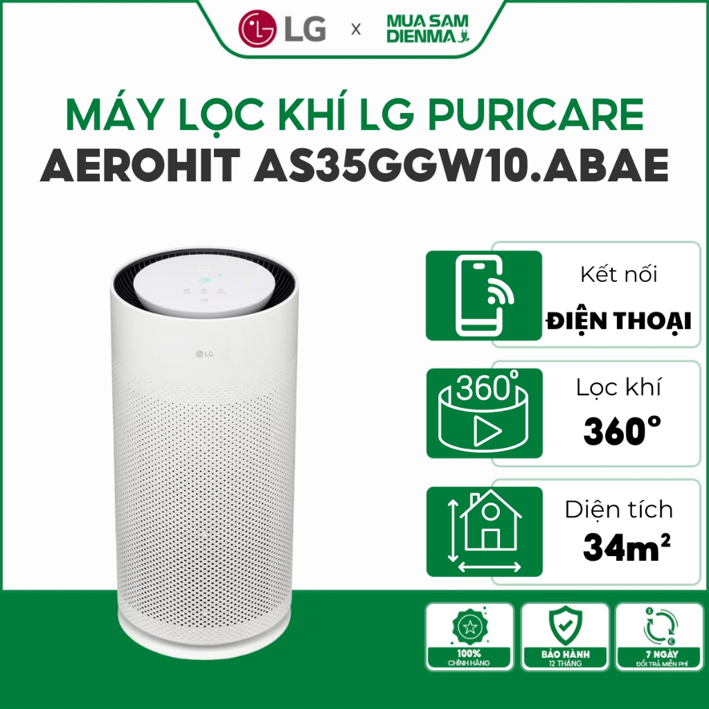 Máy lọc khí LG PuriCare™ AeroHit AS35GGW10 | Lọc không khí LG AS35 cho ...
