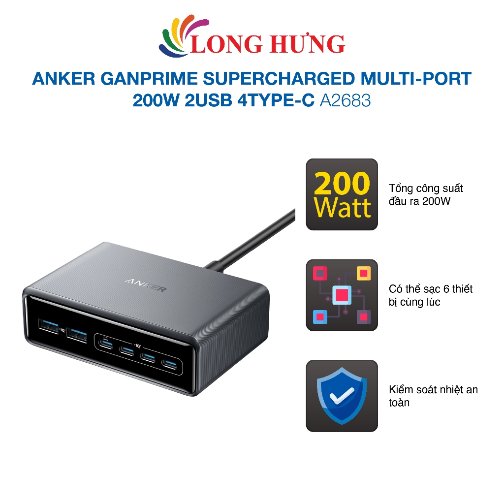 Bộ sạc nhanh Anker GaNPrime Supercharged Multi-Port Desktop Charging ...
