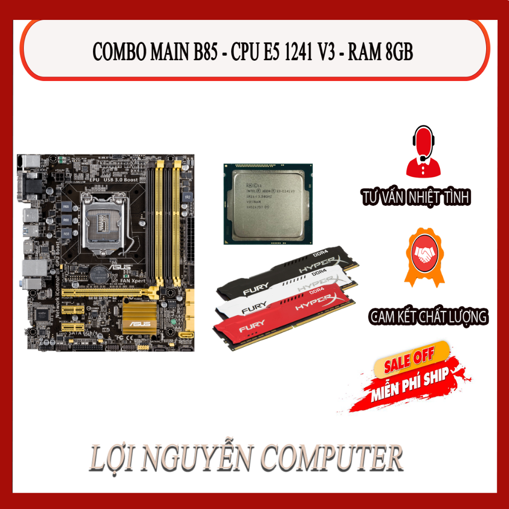 COMBO MAIN B85 ASUS - CPU E5 1241 V3 - RAM 8GB | Shopee Việt Nam