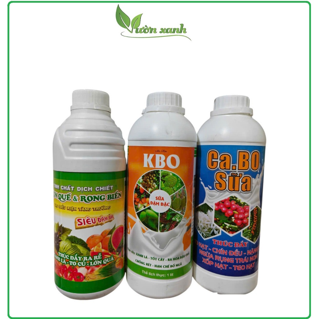 Phân bón hữu cơ (trùn quế viên nén, canxi bo sữa, kali bo sữa đậm đặc ...