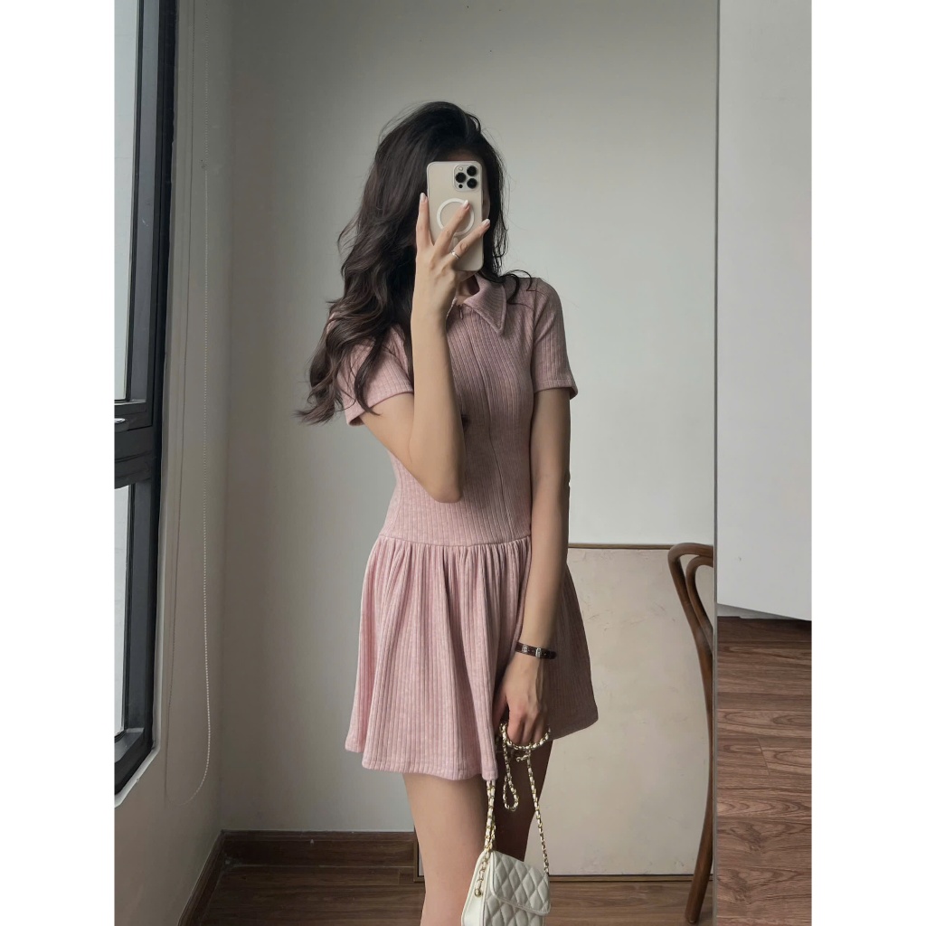 A830 Váy len polo khóa trước Audrey | Shopee Việt Nam