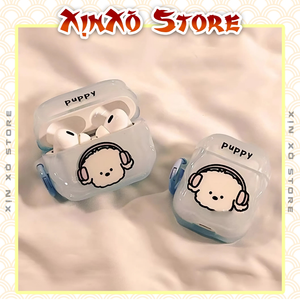 Vỏ ốp Airpod Case Airpods 2 3 4 Pro Pro 2 Puppy Music kèm móc khóa cao ...