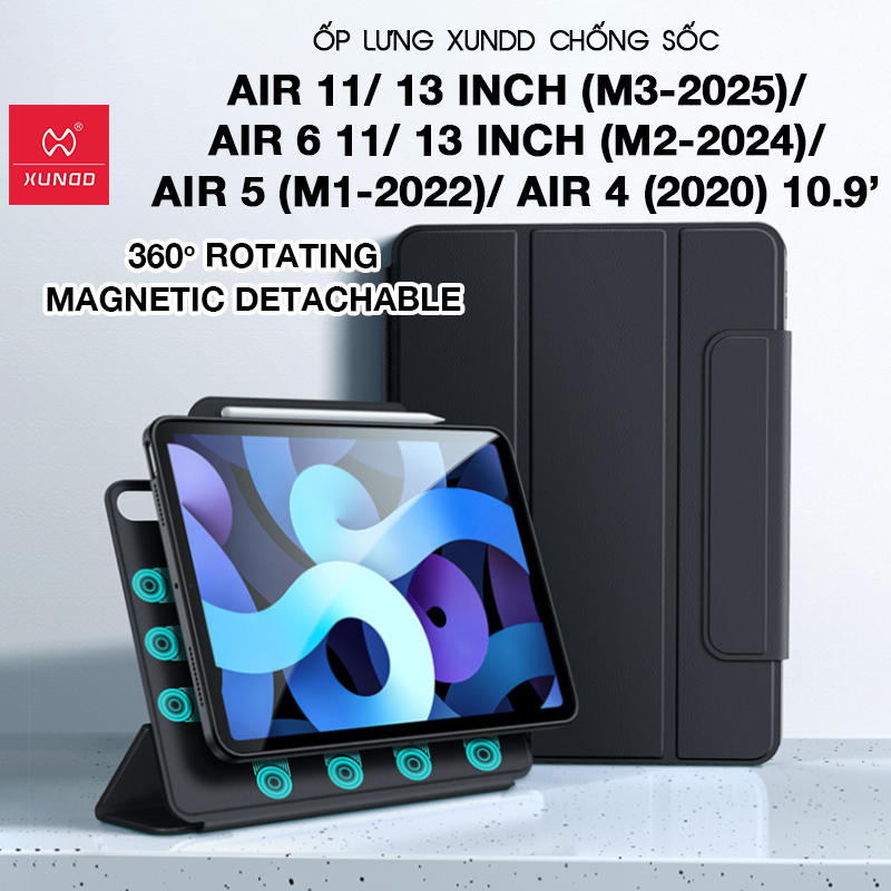 Ốp lưng XUNDD Xoay 360 Từ tính iPad Air 11'/13' (M3-2025)/ Air 6 11'/13 ...
