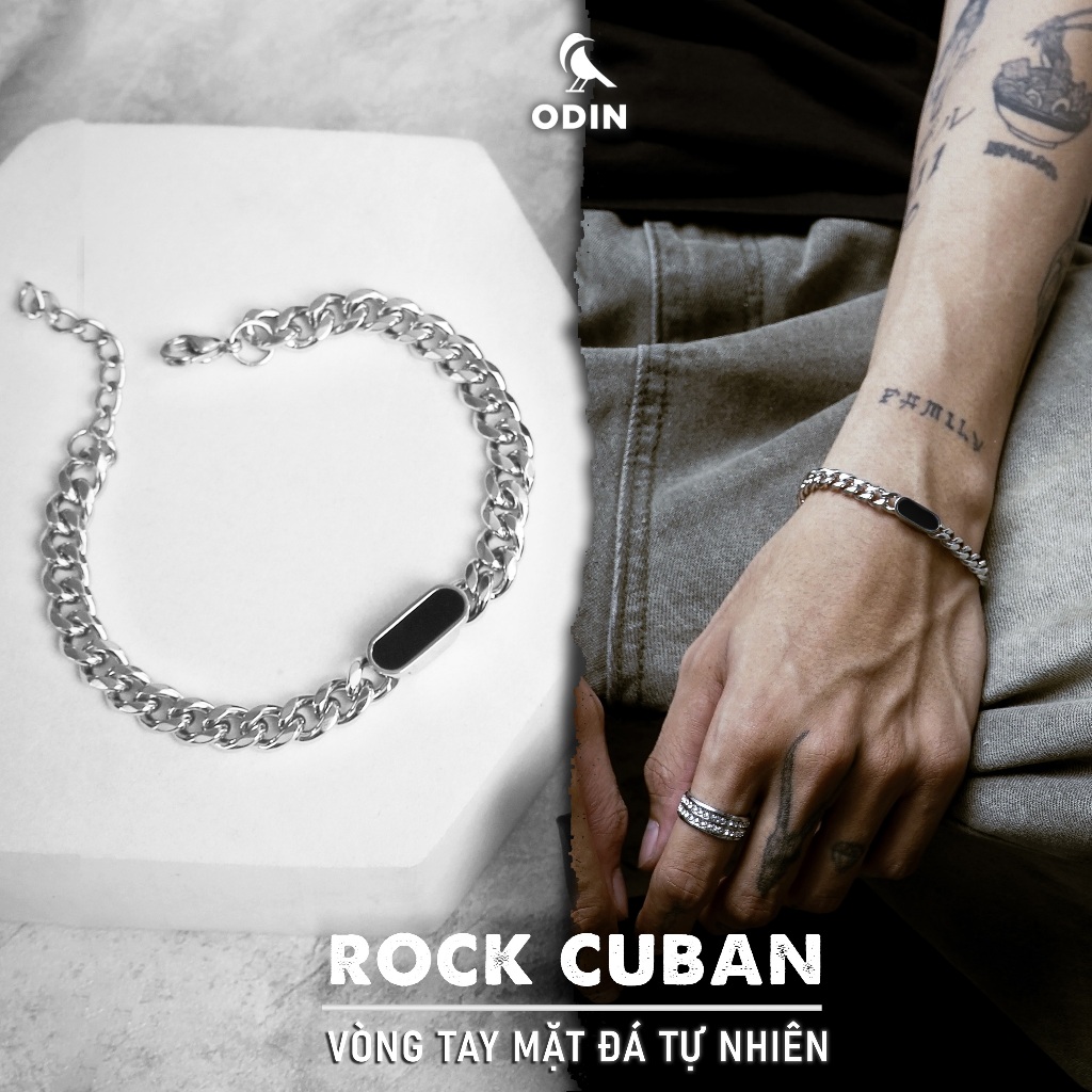 Vòng tay ODIN Rock Cuban - Onyx Đen | Malachite Xanh lá | Xà cừ Trắng ...