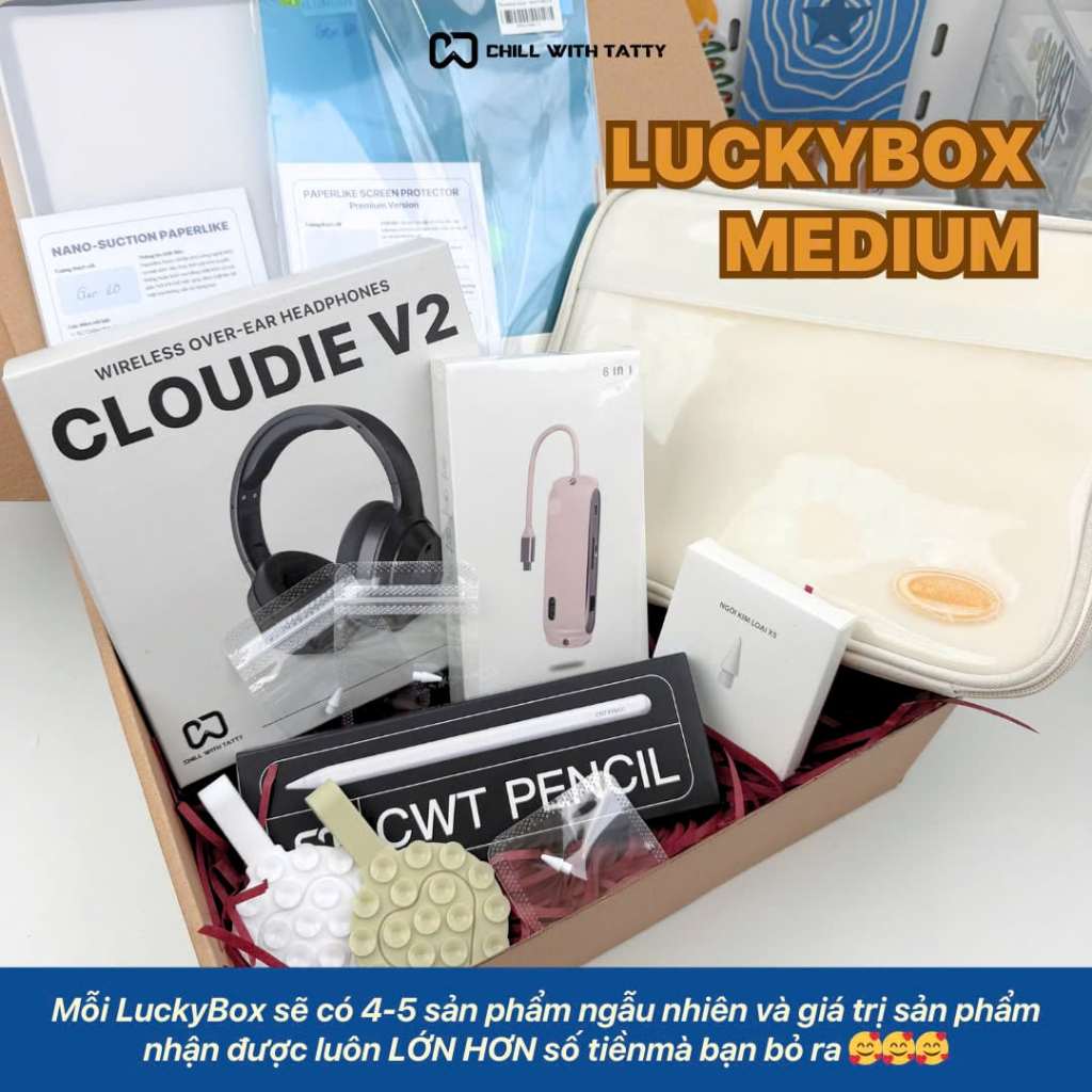 [MEDIUM BOX] LUCKYBOX – TÚI MÙ CÔNG NGHỆ bút cảm ứng CHILL WITH TATTY 🔥 | MỞ LÀ THẤY HỜI ...