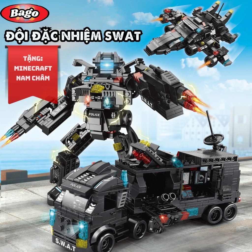 [HỎA TỐC]Lắp Ghép Xếp Hình Đội Đặc Nhiệm Swat 585 Chi Tiết, Ô Tô, Cảnh ...