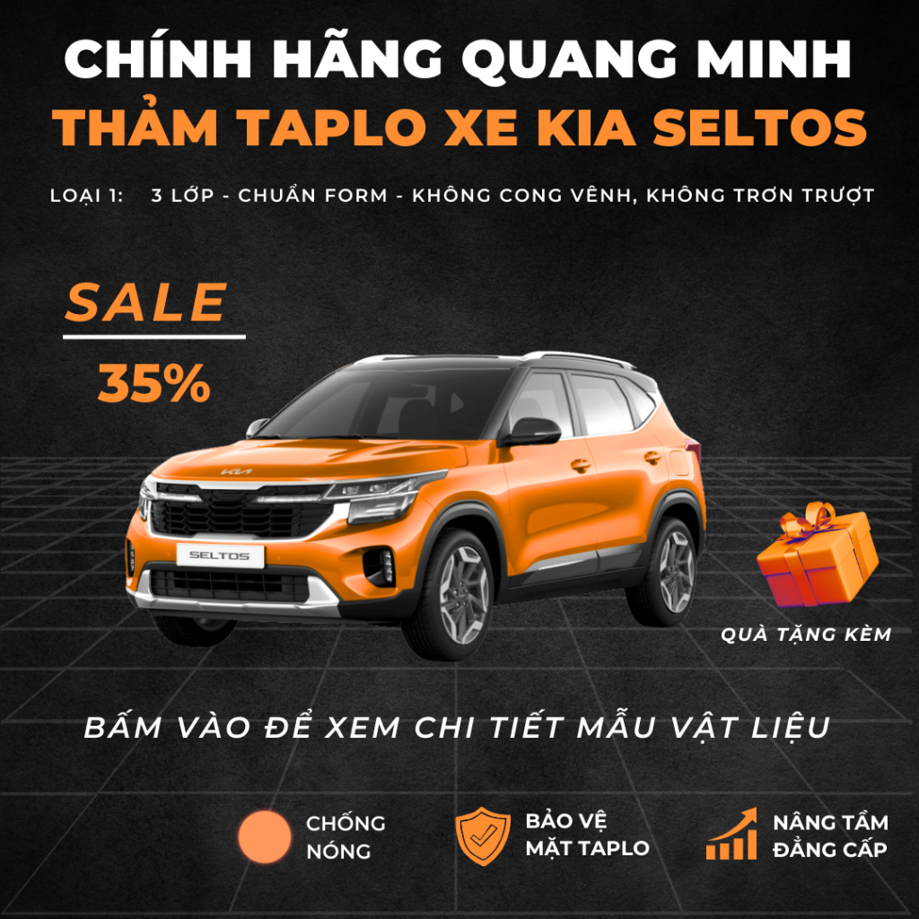Thảm taplo ô tô, thảm taplo Kia Seltos da carbon chính hãng QMCAR thảm ...