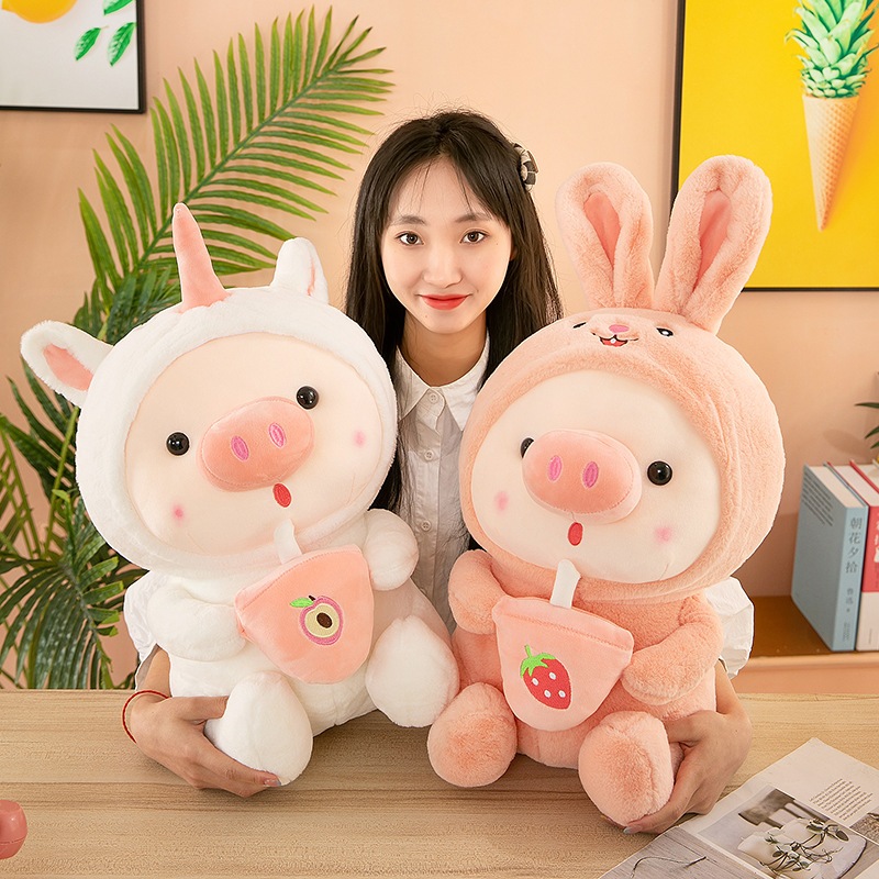 Gấu Bông Hình Con Heo Cosplay Ôm Bình - Thú Bông Heo Lợn Dễ Thương ...