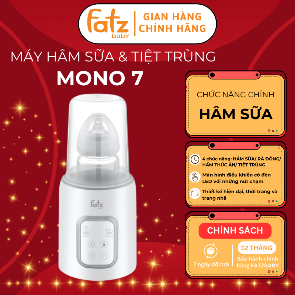 Máy hâm sữa và tiệt trùng điện tử FATZ BABY Mono 7 FB3010TN, hâm thức ...