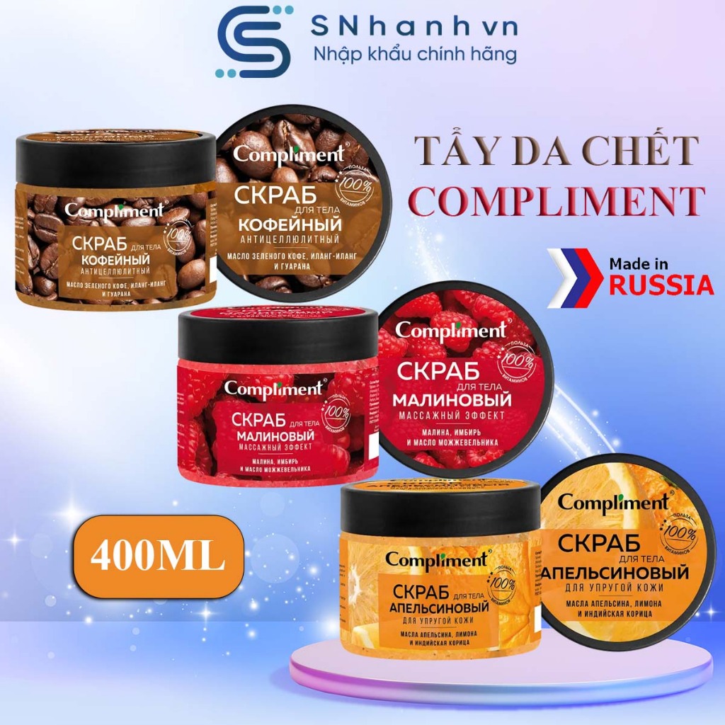 Tẩy da chết Compliment Body Cafe – Mâm Xôi – Cam Hộp 400ml | Shopee ...