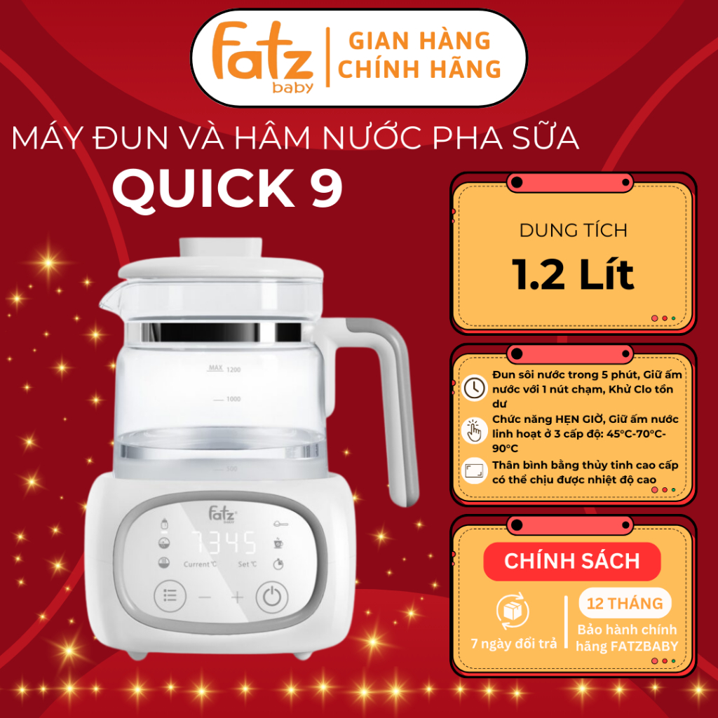 Máy đun và hâm nước pha sữa điện tử FATZ BABY Quick 9 FB3526TN, dung ...