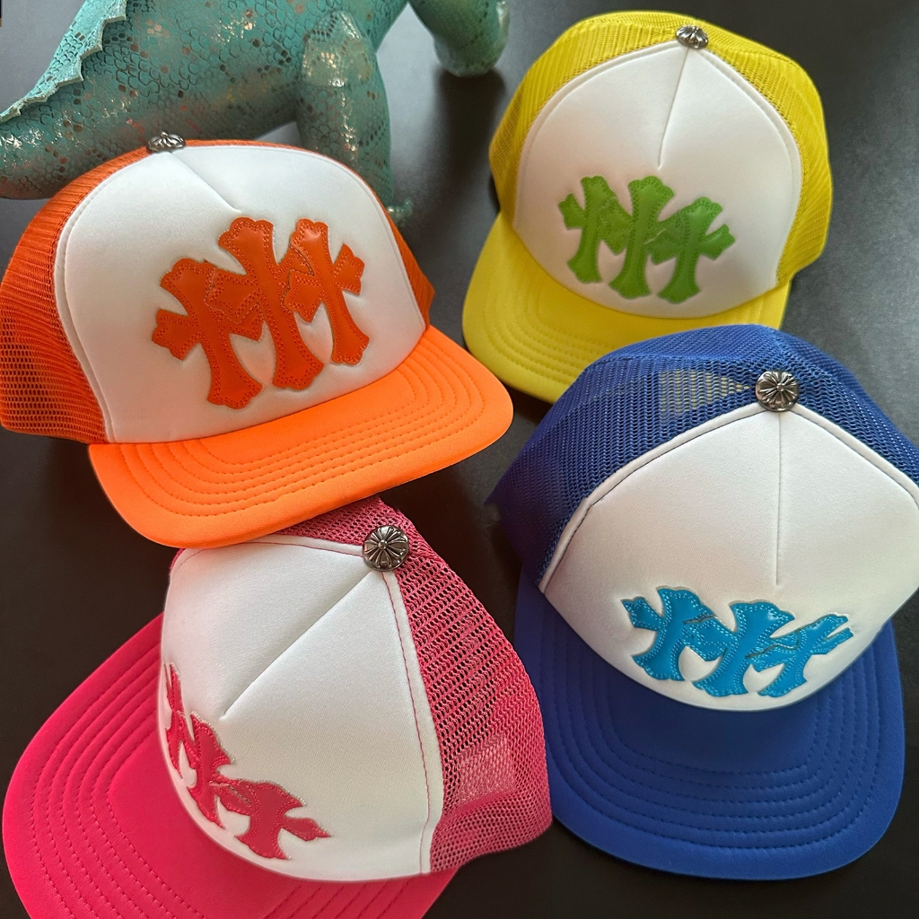 Mũ Chrome Hearts Triple Cross Patch Trucker Hats Snapback họa tiết chữ ...
