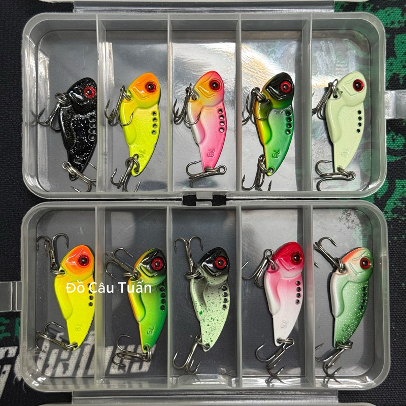 Combo Hộp Mồi Câu Lure Cá Sắt R45 VIB 7g, 10g, 12g- Mồi Câu Lure Chuyên Cá Lóc, Chẽm, Măng Siêu ...