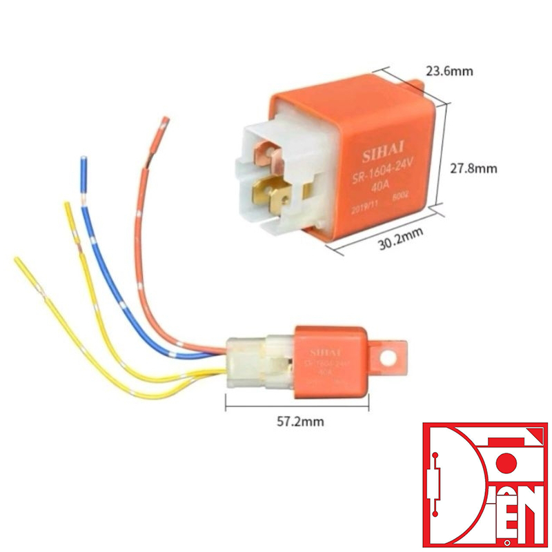 Relay 4 chân kèm rắc cao cấp CHÍNH HÃNG SIHAI 12v 24v - 40a chân song ...