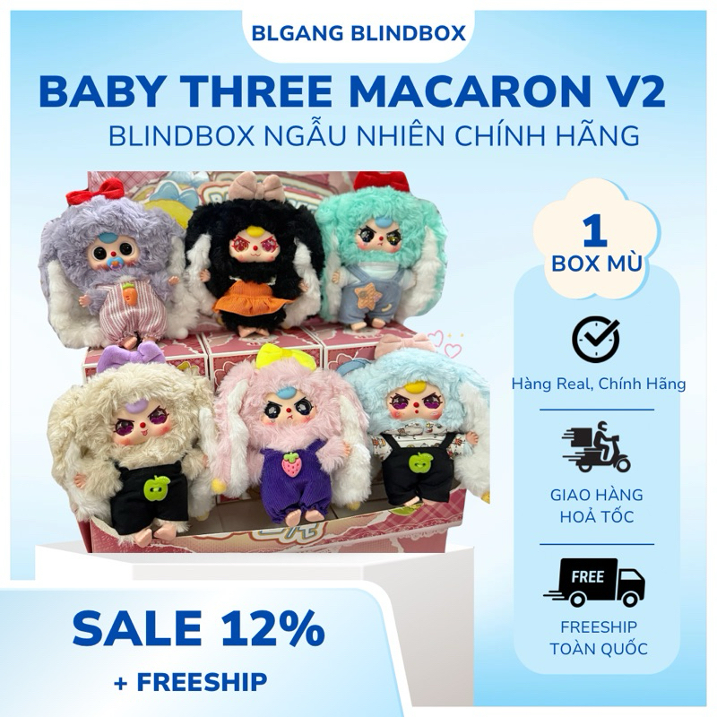 [Chính Hãng] Blindbox BABY THREE MACARON V2 - Hộp Mù Bé Ba Macaron ...