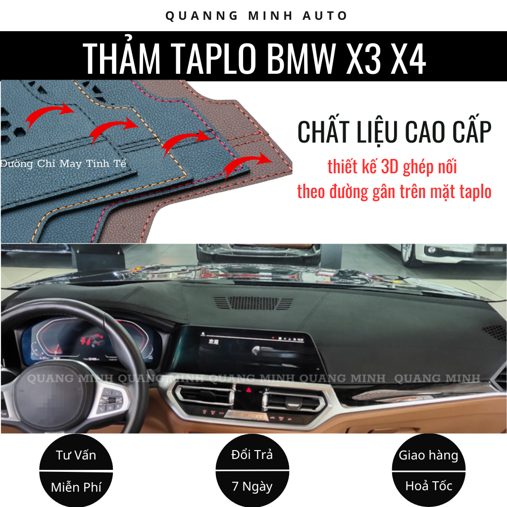 Thảm Taplo Ô Tô, Thảm Taplo Da Pu Nappa Toyota BMW X3, X4 2018 - 2024 ...