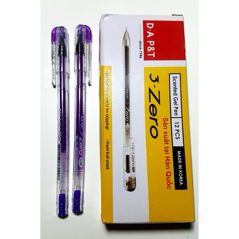 [3ZERO] FREEShip HỘP 12 Cây Bút Gel / Viết Gel Nước 3-Zero/ 3 Zero Ngòi 0.38mm D.A P&T Hàn Quốc ...