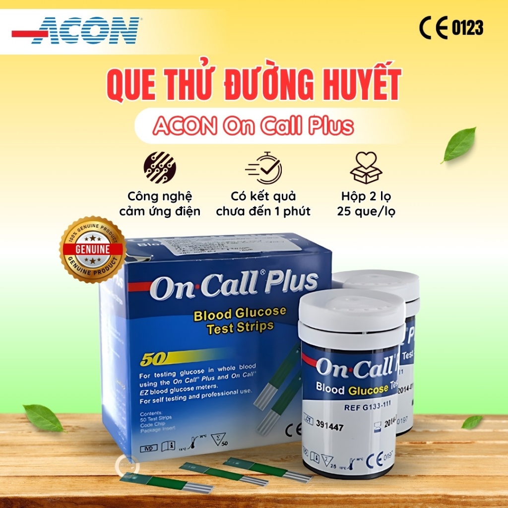 Que thử đường huyết ACON On Call Plus hộp 25 - 50 que | Shopee Việt Nam