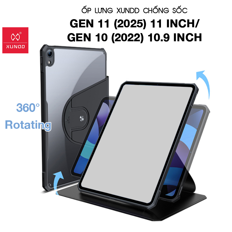 [Hỏa Tốc HCM] Ốp lưng XUNDD Xoay 360 độ đa năng iPad Gen 10 (2022) 10.9 ...