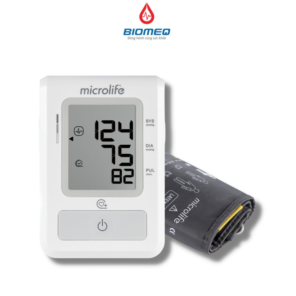 Máy đo huyết áp tự động Microlife B2 Easy CN bơm thông minh Gentle+ và ...