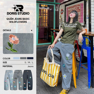 Quần jean DORIS BASIC WILDFLOWERS / Form rộng unisex / DORIS ® | Shopee ...