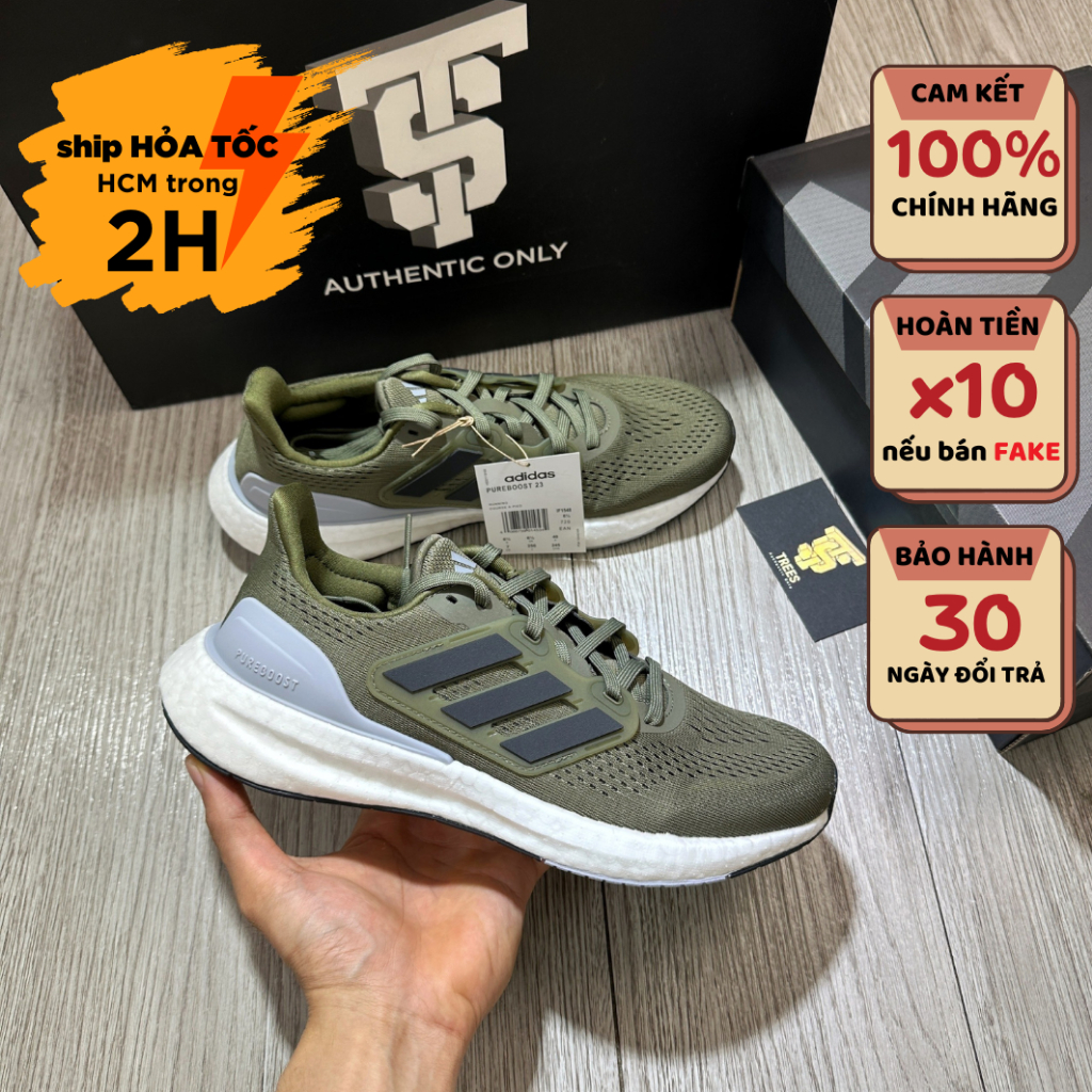 [CHÍNH HÃNG] Giày thể thao ADIDAS PUREBOOST 23 OLIVE STRATA WHITE BLACK ...
