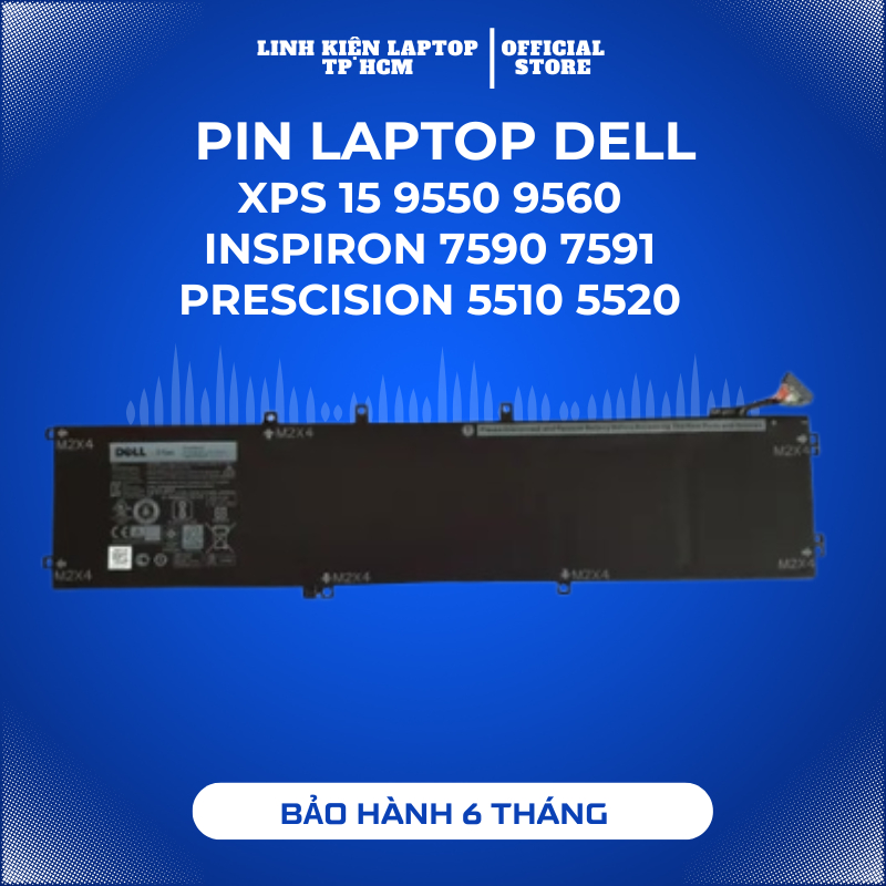 Pin Laptop Dell XPS 15 9550 9560 Inspiron 7590 7591 Precision 5510 5520 ...