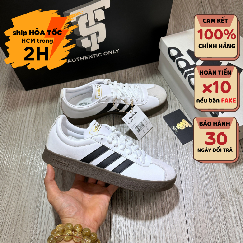 [CHÍNH HÃNG] Giày thể thao VL COURT 2.0 WHITE BLACK GUM ID6015 Full Box ...