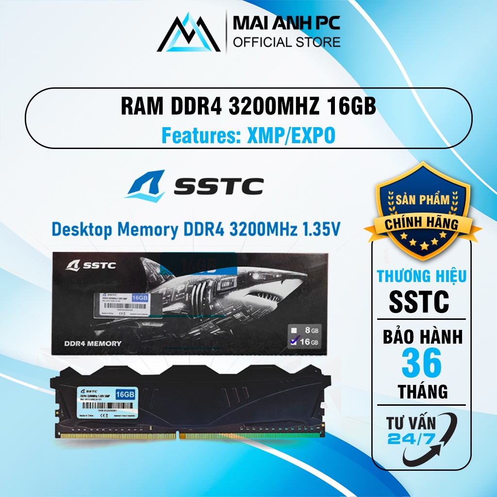 Ram SSTC 16GB DDR4 3200MHz (SSTC- 3200C22-16GTBJ) - Hàng Chính Hãng ...
