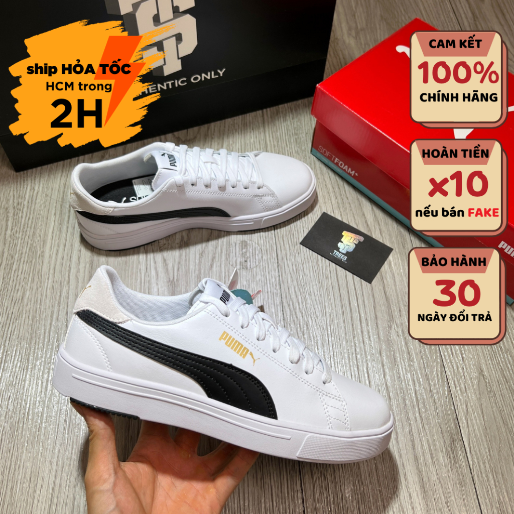 [CHÍNH HÃNG] Giày thể thao PM SERVE PRO LITE WHITE BLACK 374902 08 FULL ...