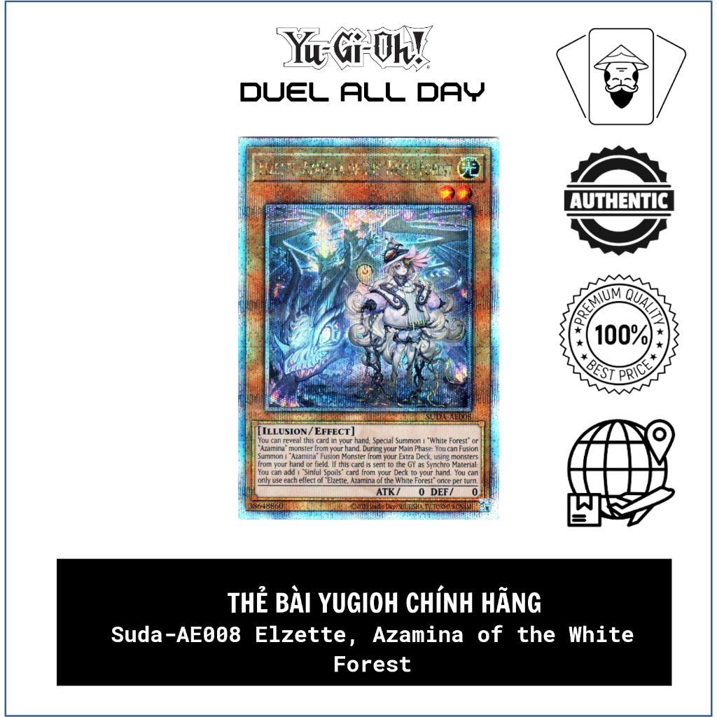 Thẻ Bài Yugioh Chính Hãng AE Tiếng Anh: Suda-AE008 Elzette, Azamina of the White Forest (SER ...