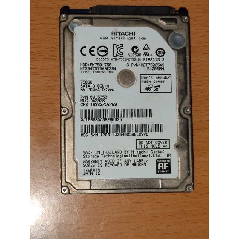ổ cứng (HDD - Hard Disk Drive) Hitachi 750Gb ( đã qua sử dụng ...