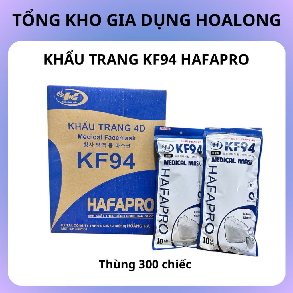 [Thùng 300 chiếc] Khẩu trang KF94 HAFA PRO 4 lớp kháng khuẩn, ôm khít ...