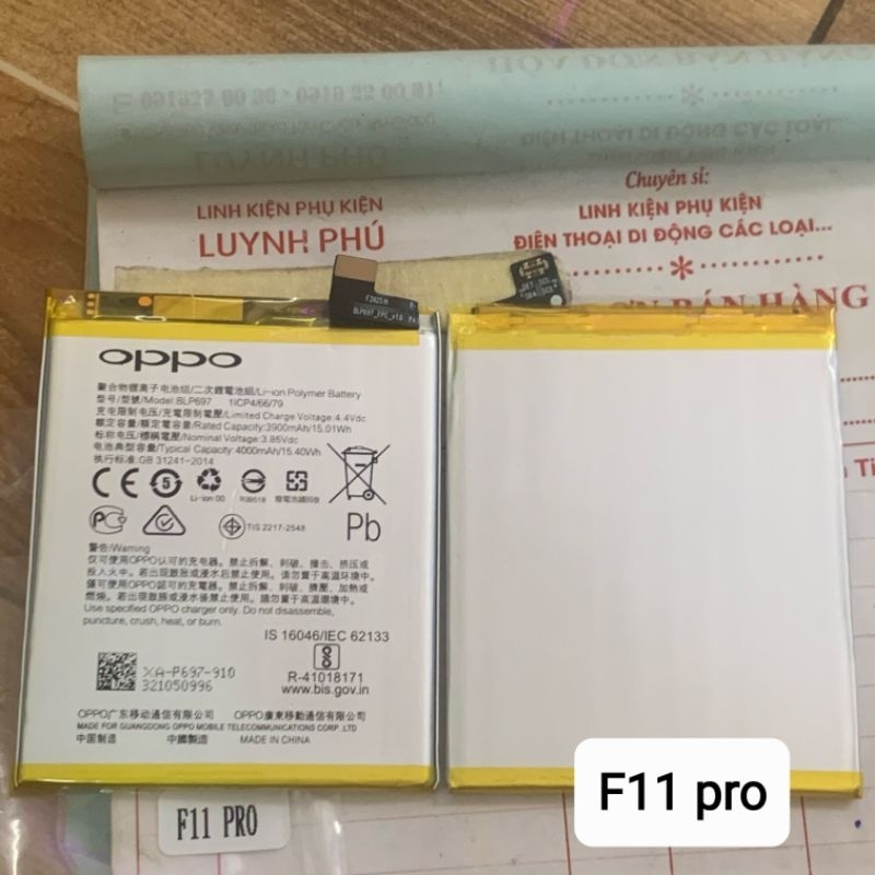 Pin oppo F11 pro/ BLP697 4000mAh(ảnh thực tế) | Shopee Việt Nam