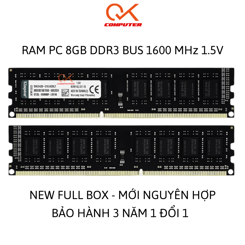 Ram PC 8GB DDR3 bus 1600 MHz Memory ram máy tính bàn PC3 12800s - Bảo ...