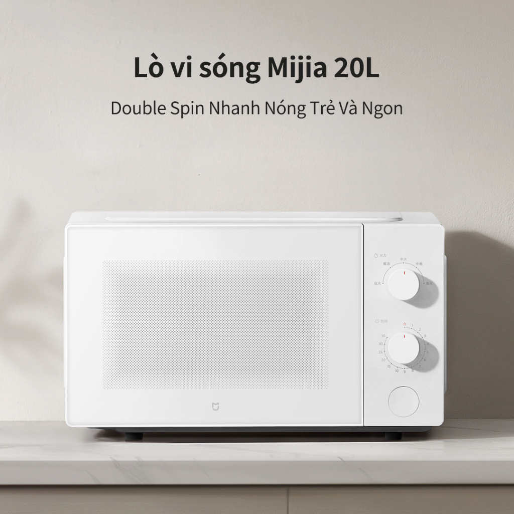 Lò vi sóng Mijia 20L 360°Bao quanh Đồng đều tốc độ sưởi ấm 5 cấp độ điều chỉnh hỏa lực Dễ dàng ...