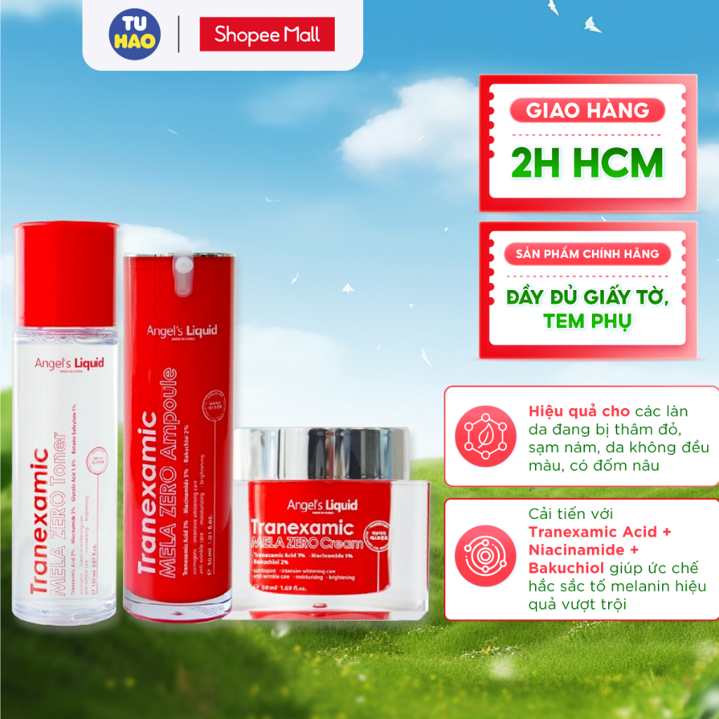 Bộ Sản Phẩm Toner - Serum - Kem Dưỡng Giảm Thâm Nám Chuyên Biệt Angel's ...