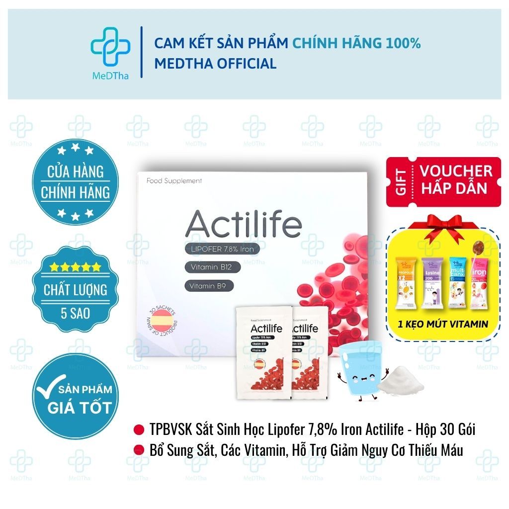Sắt Sinh Học Actilife - Bổ Sung Sắt, Vitamin B9, Vitamin C, Hỗ Trợ Giảm ...