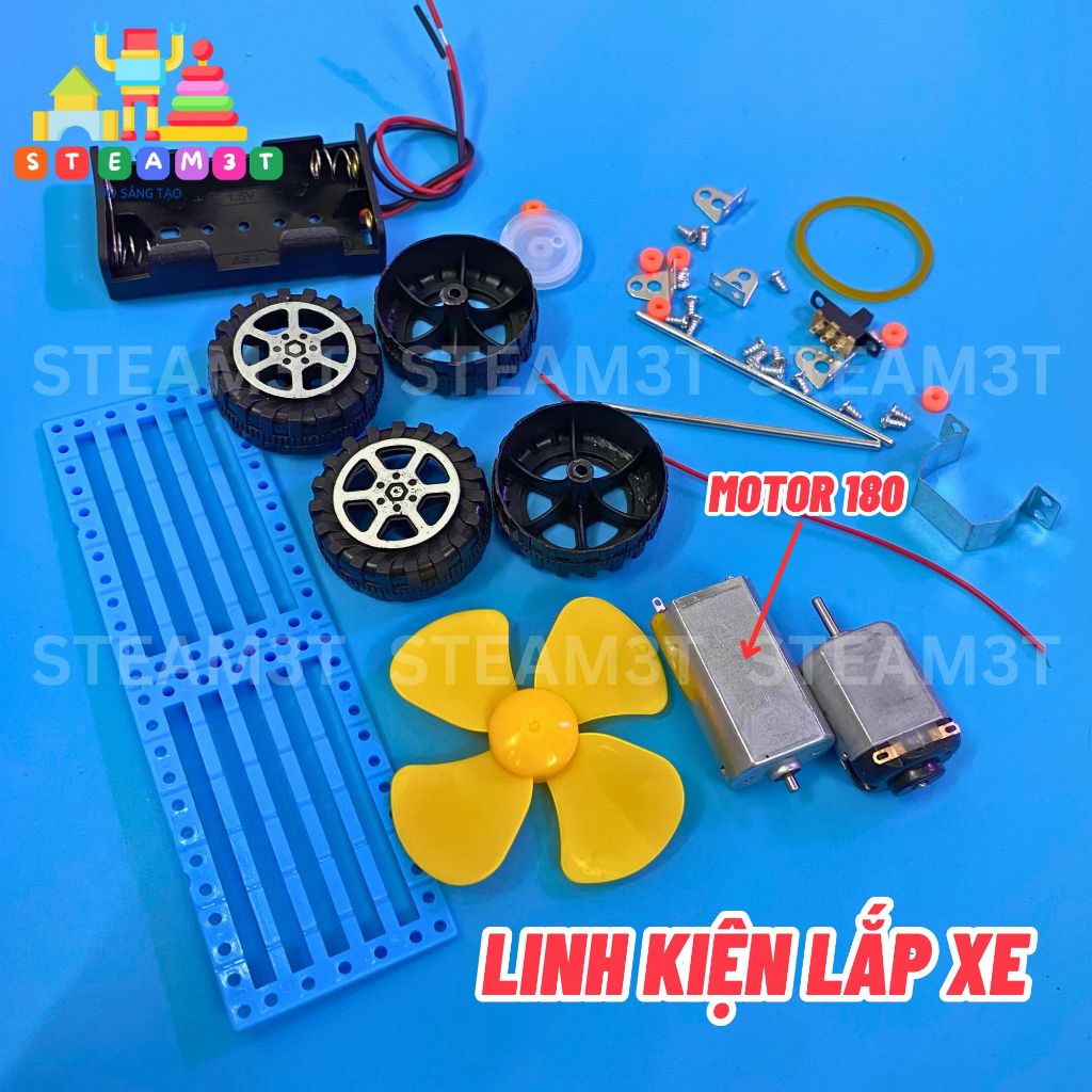 Bộ bánh xe mini, ròng rọc, trục sắt, motor 130 3V - 6V DIY học STEAM - LK0597 | Shopee Việt Nam