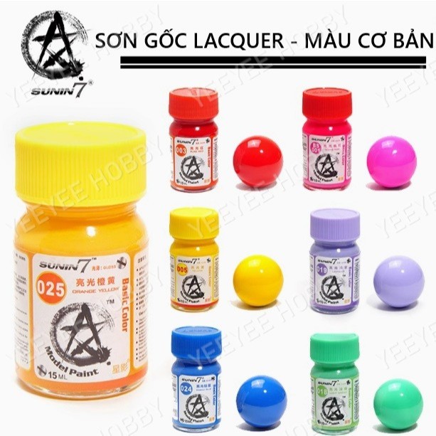SƠN MÔ HÌNH SUNIN7 - 001 ~ 222 - BASIC COLOR MÀU CƠ BẢN GỐC LACQUER ...