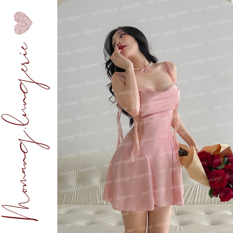 V043 Váy Ngủ Lụa Sexy Cổ Đổ Cao Cấp Sexy Mơ Màng, Đầm Ngủ Lụa Trơn Sexy Tiểu Thư Gợi Cảm Quyến ...