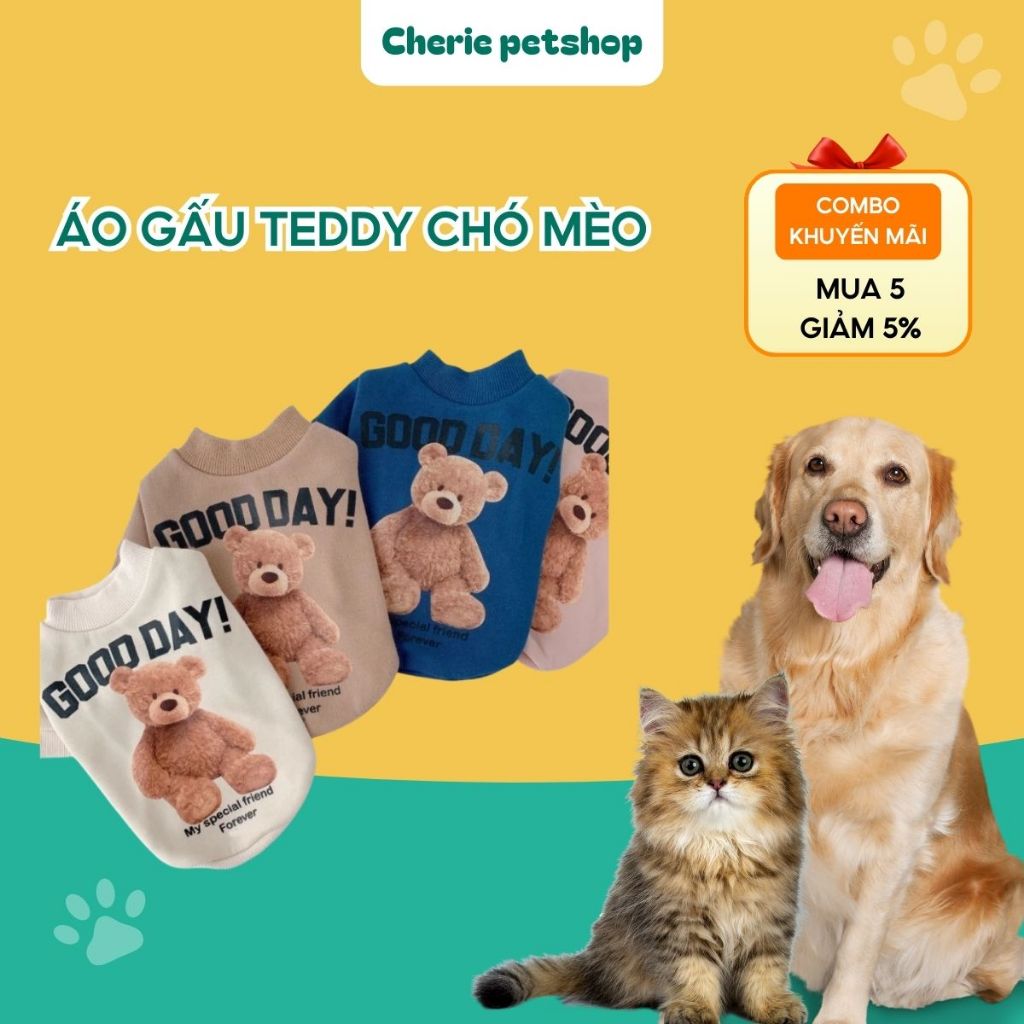 Áo gấu teddy hot trend cho chó mèo | Shopee Việt Nam